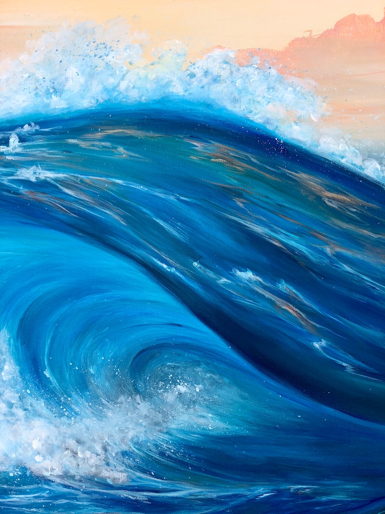 Original Acrylic Wave Painting Ocean Painting Water Painting Beach ...
