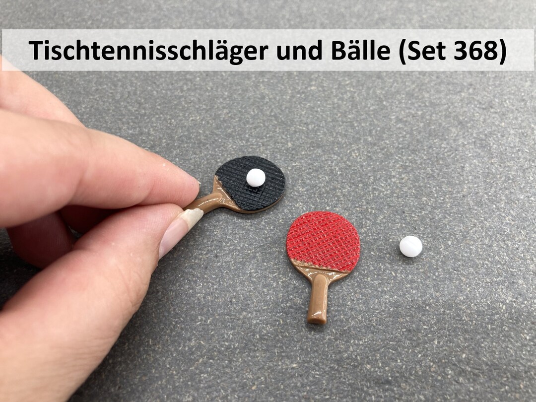Miniature Table Tennis Bats and Balls set 368 Mini Ping Pong Bats Gnome ...