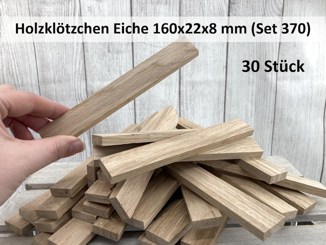 Bastelholz Eiche (Set 370) • Holzstücke • Klötzchen • Holzbretter ...