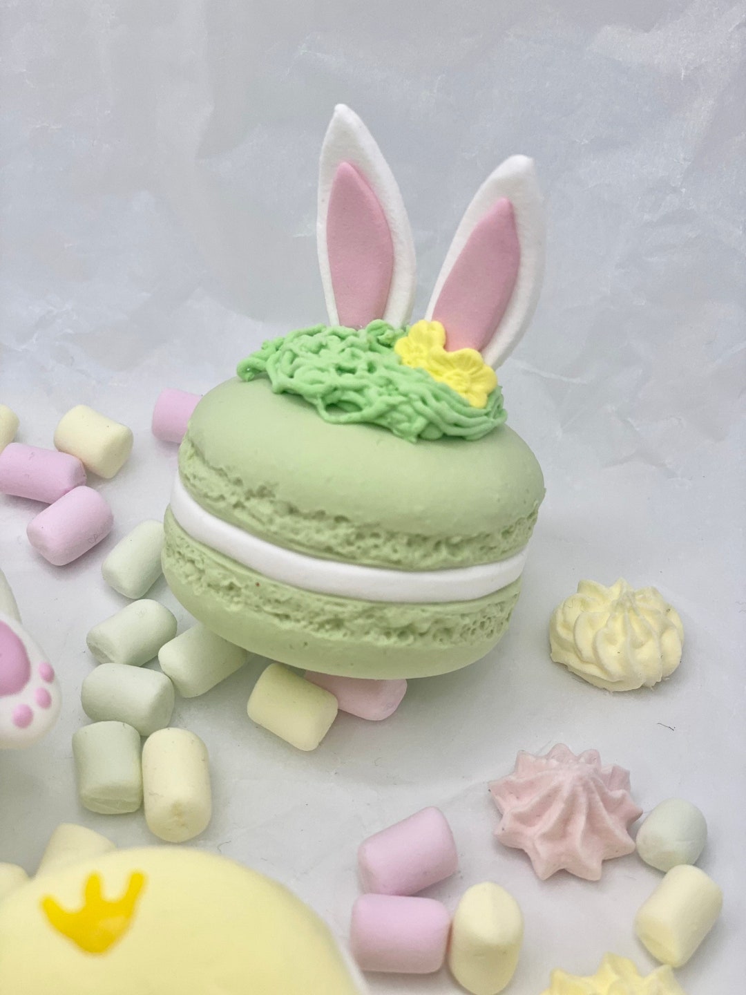 Faux Easter Bunny Ears Macaroon / Faux Rabbit Ears Macaroon / Fake ...