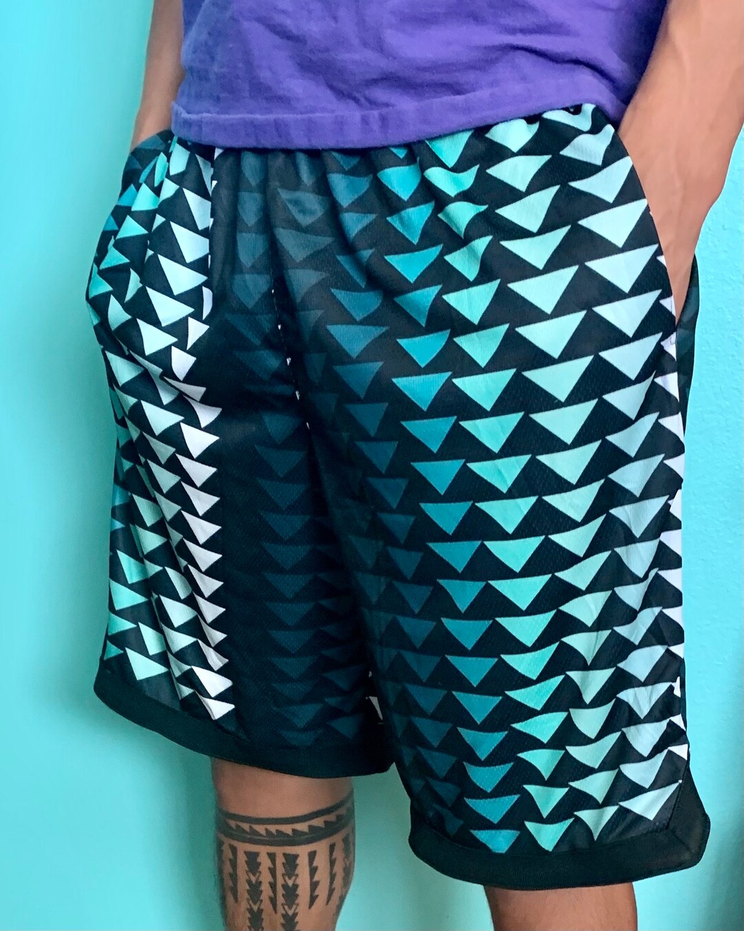 Black Nevada Turquoise Basketball Rezball Shorts - Etsy