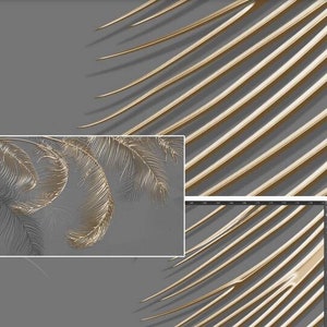 Tapete Wandbild Moderne Abstrakte Licht 3D Feder INS Golden Relief ...
