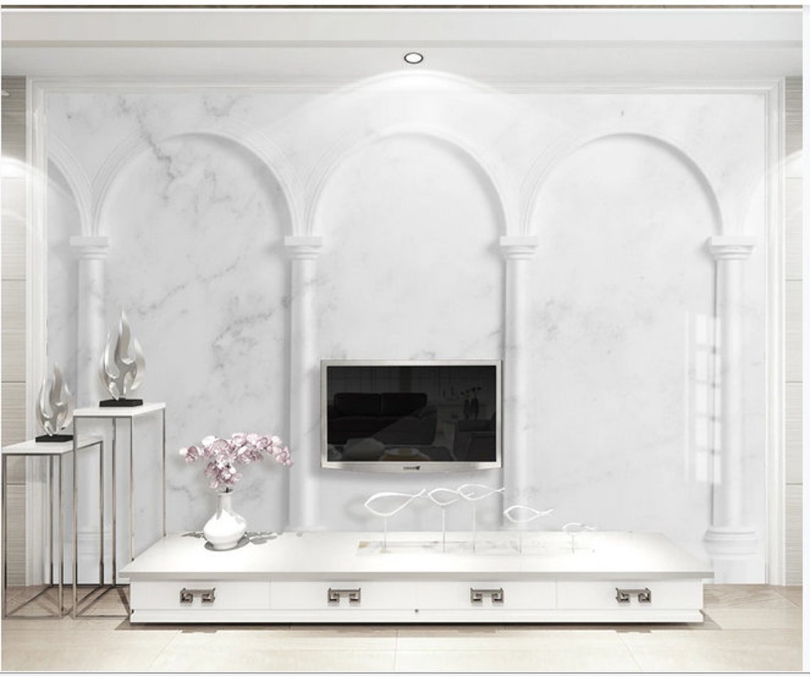 3D Roman Style Wallpaper Simple Marble Roman Column Wall | Etsy