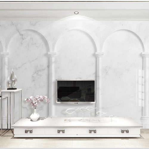 3D Roman Style Wallpaper Simple Marble Roman Column Wall | Etsy