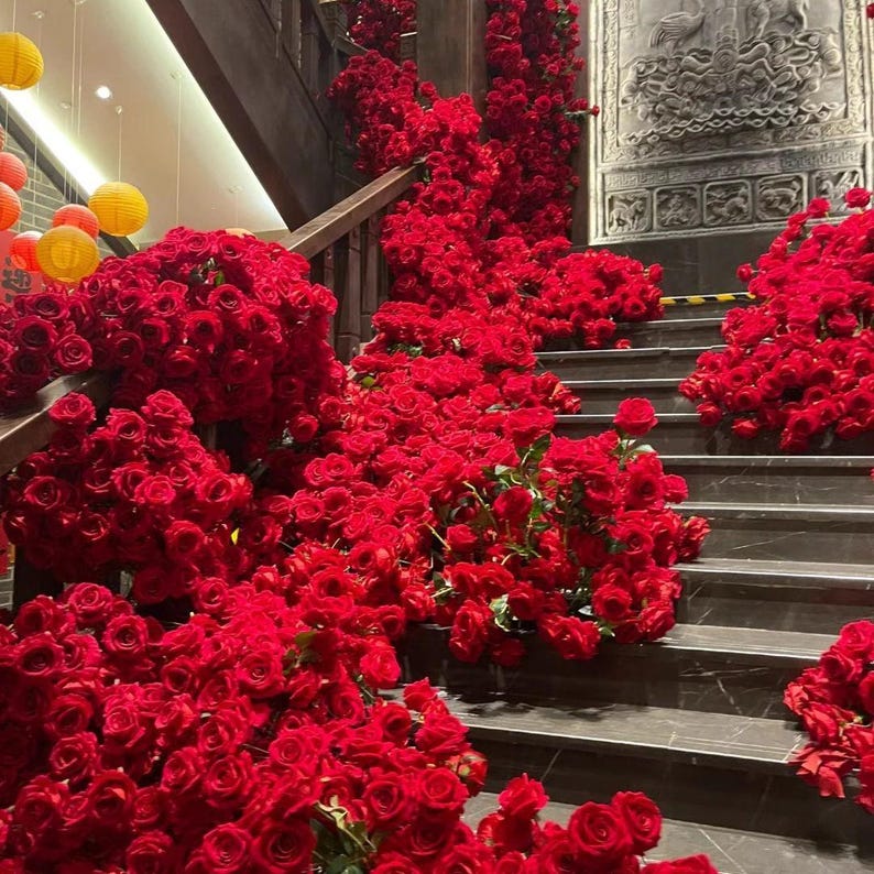 Rose Waterfall Mall Simulation: Photo Props, Wedding/valentine Flower ...