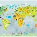 Cartoon World Map Wallpaper Animals Cartoon Map Wall Mural - Etsy