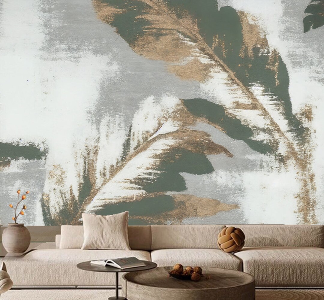 Abstract Banana Leaf Wallpaper Mural: Peel and Stick - Etsy