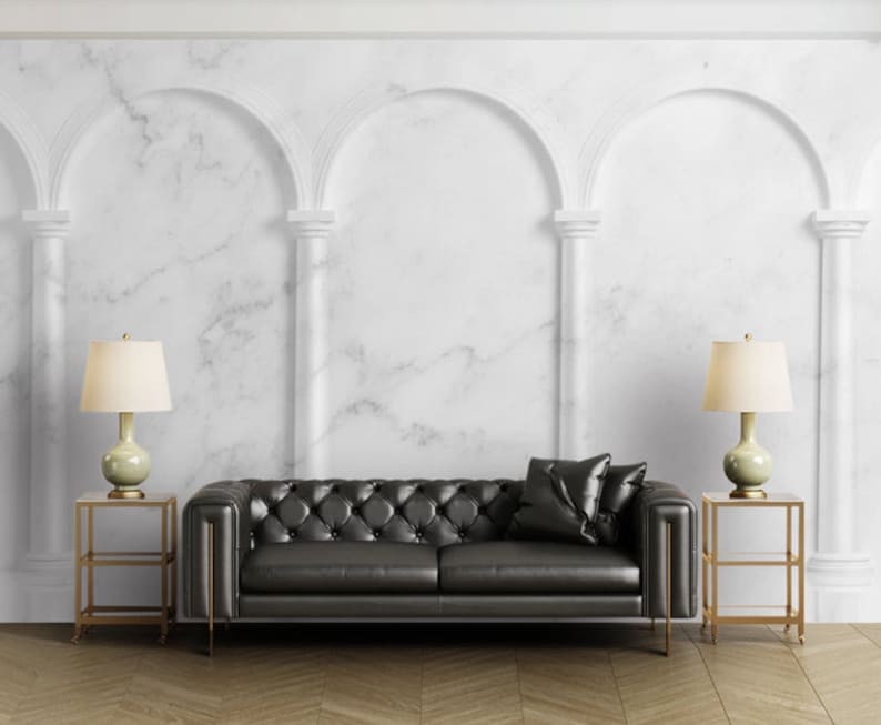 3D Roman Style Wallpaper Simple Marble Roman Column Wall | Etsy