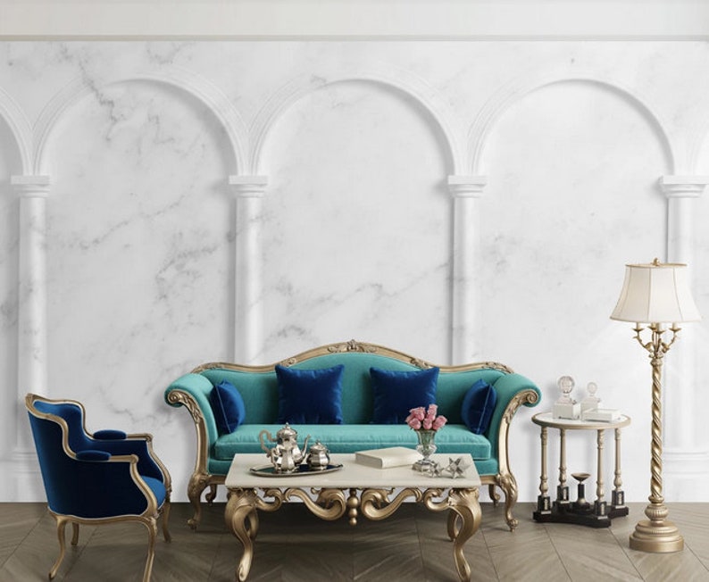 3D Roman Style Wallpaper Simple Marble Roman Column Wall | Etsy