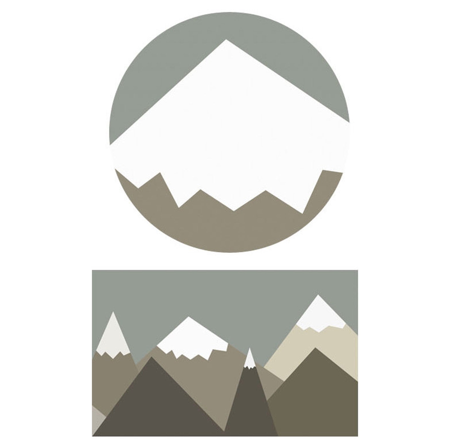 Simple Triangle Geometric Mountains Wallpaper Modern | Etsy