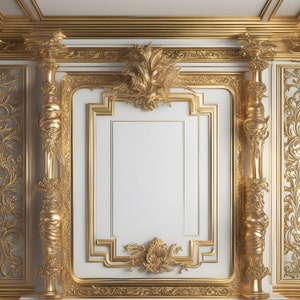 Luxury Gold Columns Wallpaper Mural: Home Decor - Etsy
