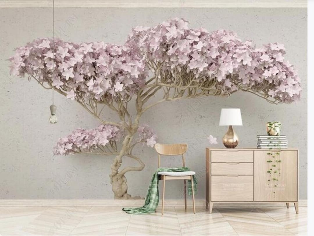 Modern One Large Tree Wallpaper Wall Mural for Living Room TV Sofa ...
