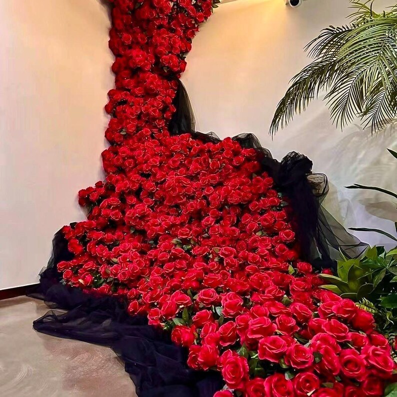 Rose Waterfall Mall Simulation: Photo Props, Wedding/valentine Flower ...