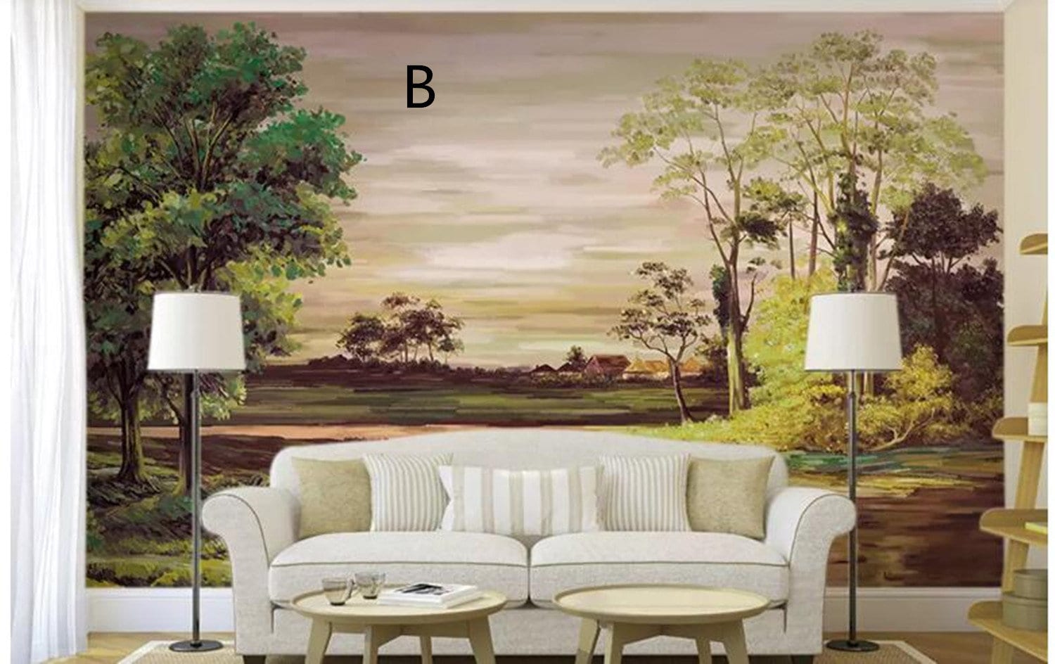 Oil Painting Huge Dark Green Trees Forest Jungle Wallpaper | Etsy