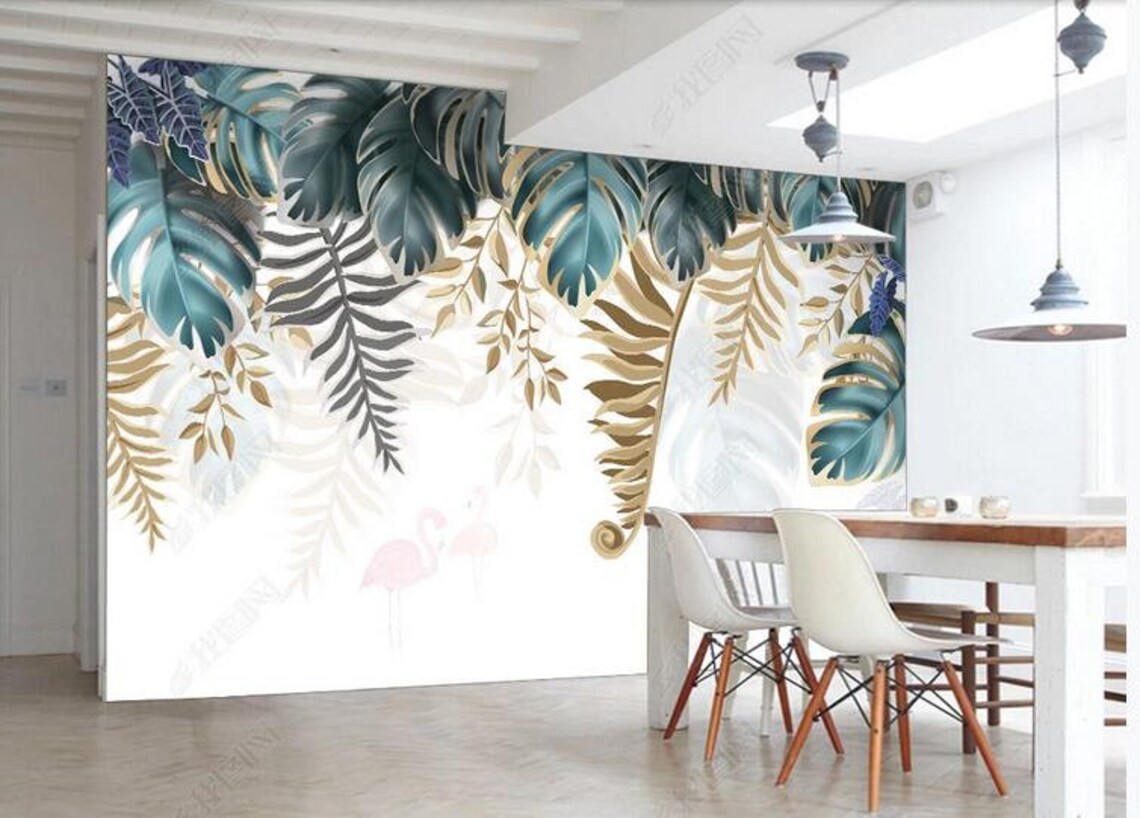 Custom Large Mural Wallpaper For Walls Banana Leaf Bedroom | Etsy