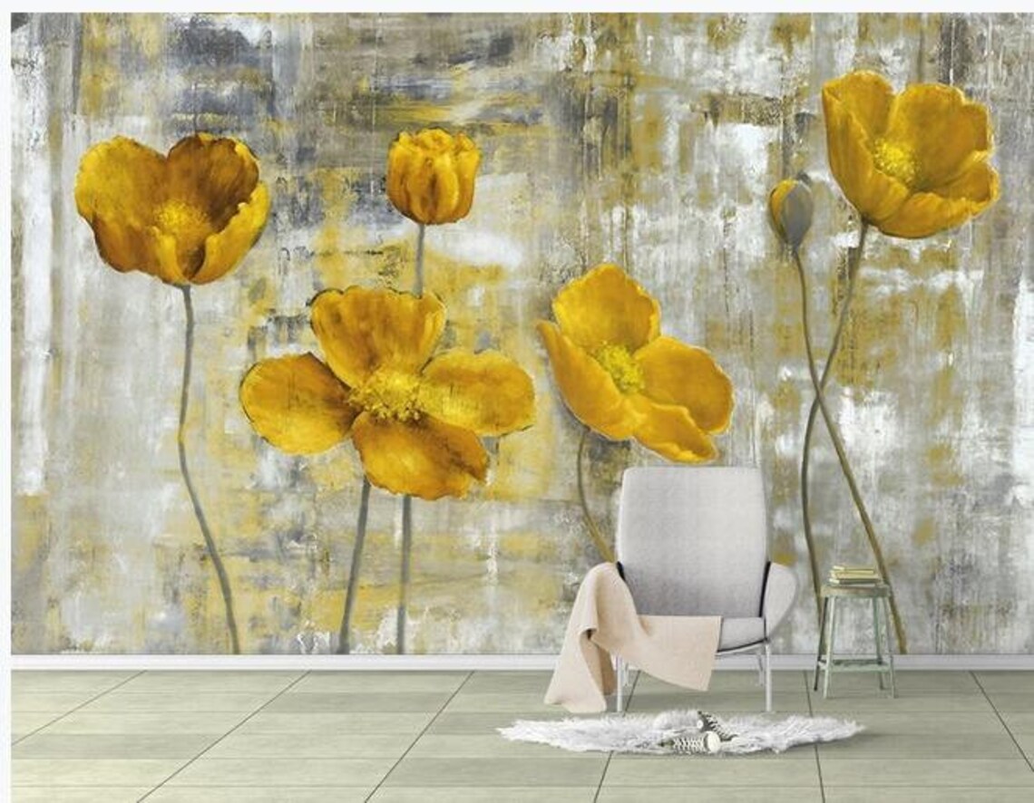 Custom Wall Murals Wallpaper European Style Retro Abstract | Etsy