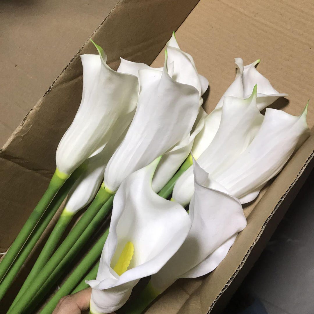 Large Calla Lily Artificial Flowers: PU Texture DIY Floral (set of 2 ...