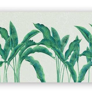 Tropical Banana Leaves Leaf Wallpaper Handpainted Tropical - Etsy
