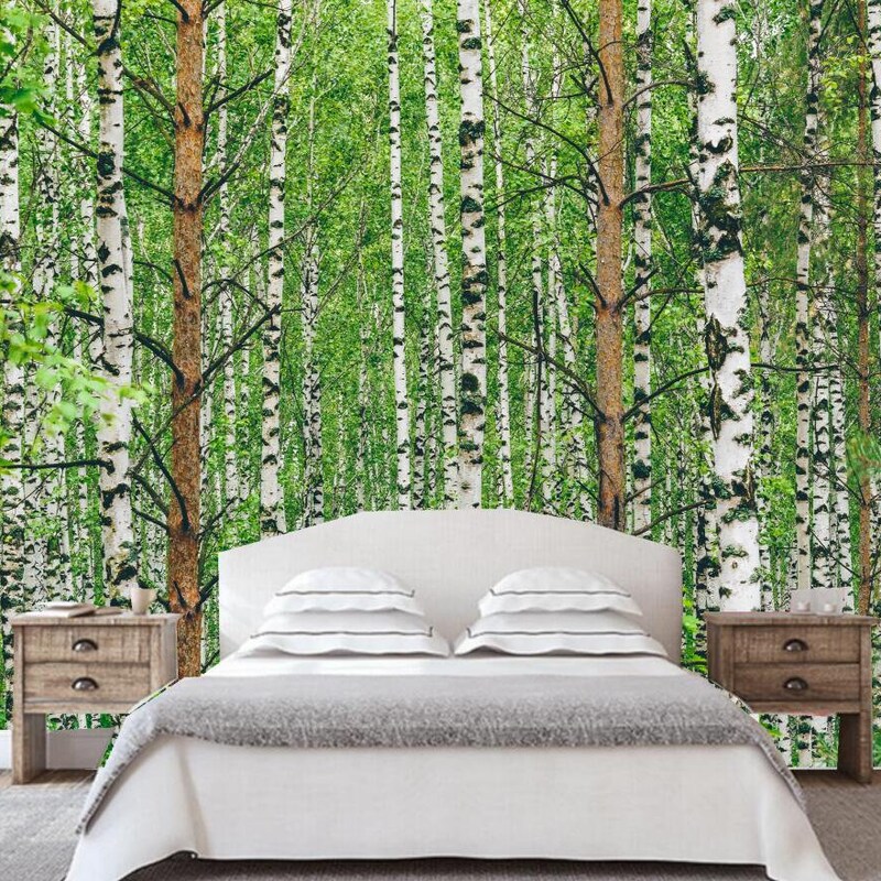 Birch Tree Wallpaper - Etsy