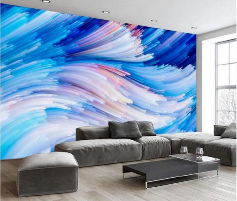 Custom 3D Wallpaper Abstract Photo Wall Murals for Living Room | Etsy