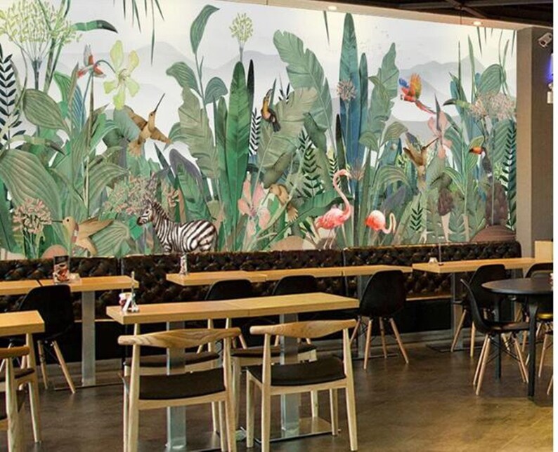 Custom Wall Mural Wallpaper Southeast Asia Style Retro Hand | Etsy