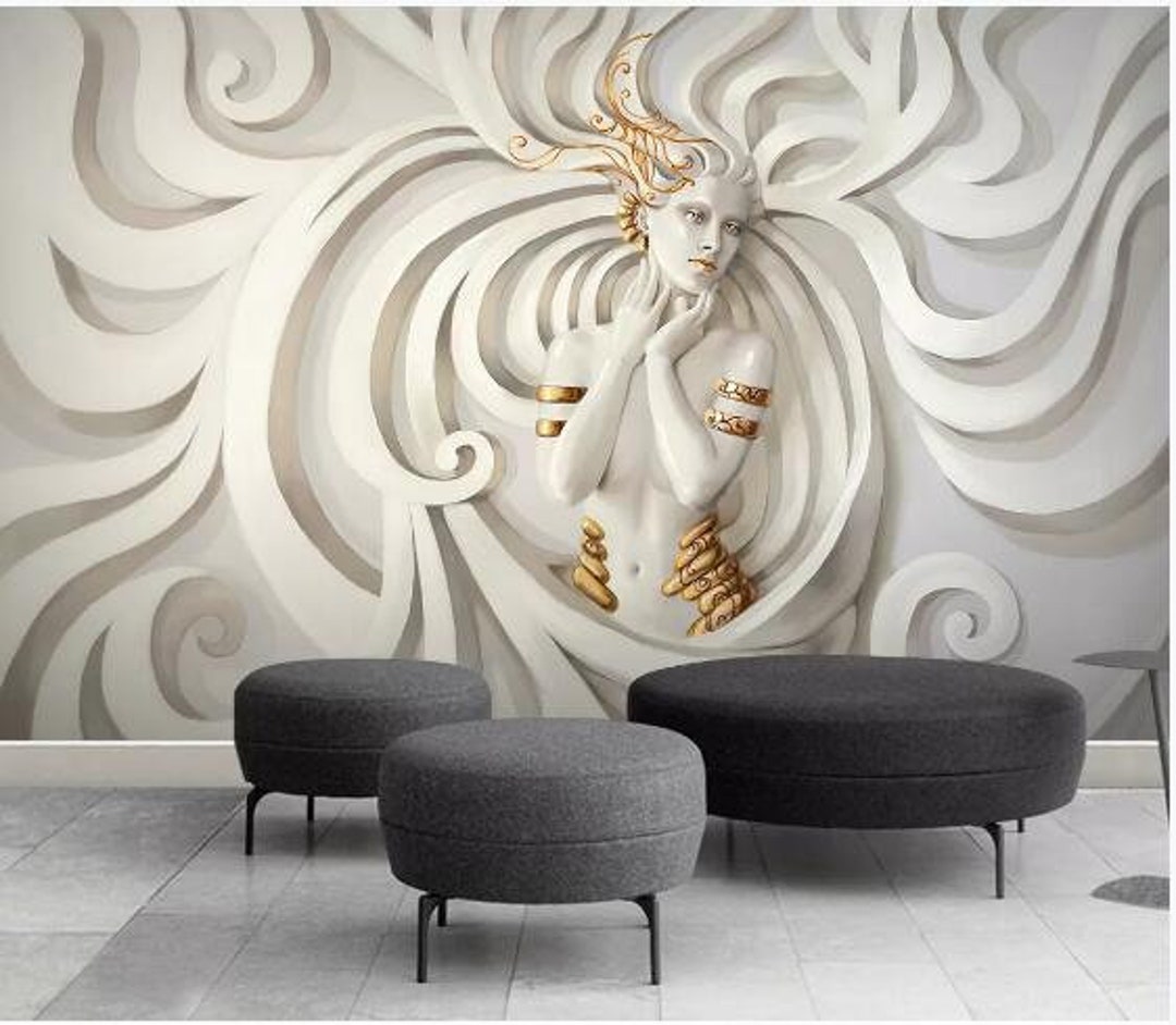 3D Relife Women Wallpaper, Sexy 3D Beauty Women Wall Murals for Living ...