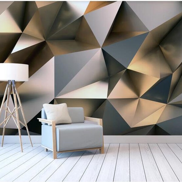 Geometric Wall Mural - Etsy