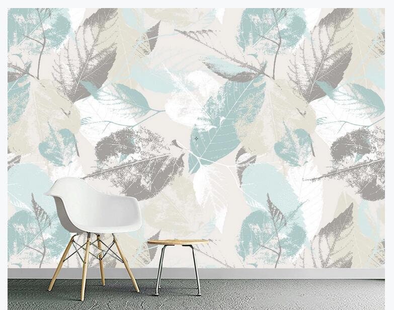 Photo Wallpaper Nordic Modern Leaves Leaf Petals TV Living | Etsy