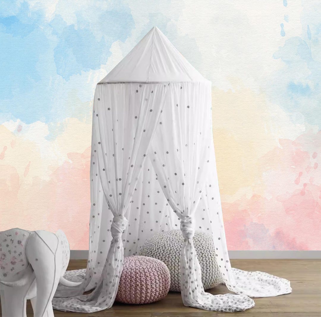 Cartoon Pink and Blue Rainbow Clouds Nature Kid's Babies' Children's ...