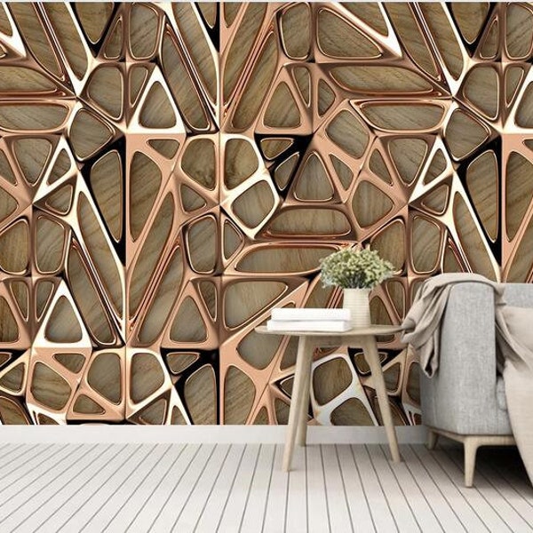 3d Geometric Wallpaper Wall Mural - Etsy