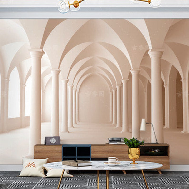 3D Embossed Vintage Arch Wall Paper for Living Room Wall - Etsy