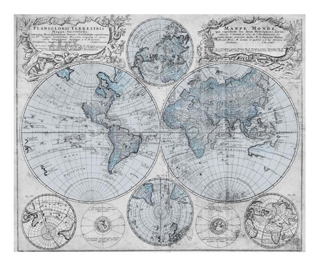 Retro Cartoon World Map Wallpaper Vintage World Map Wall | Etsy