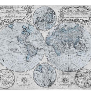 Retro Cartoon World Map Wallpaper Vintage World Map Wall - Etsy