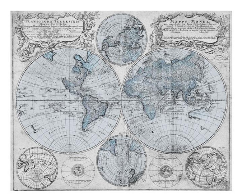 Retro Cartoon World Map Wallpaper Vintage World Map Wall | Etsy