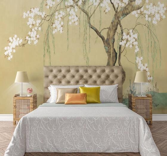 Oil Painting Huge Willow Tree Wallpaper Wall Murals Hand | Etsy