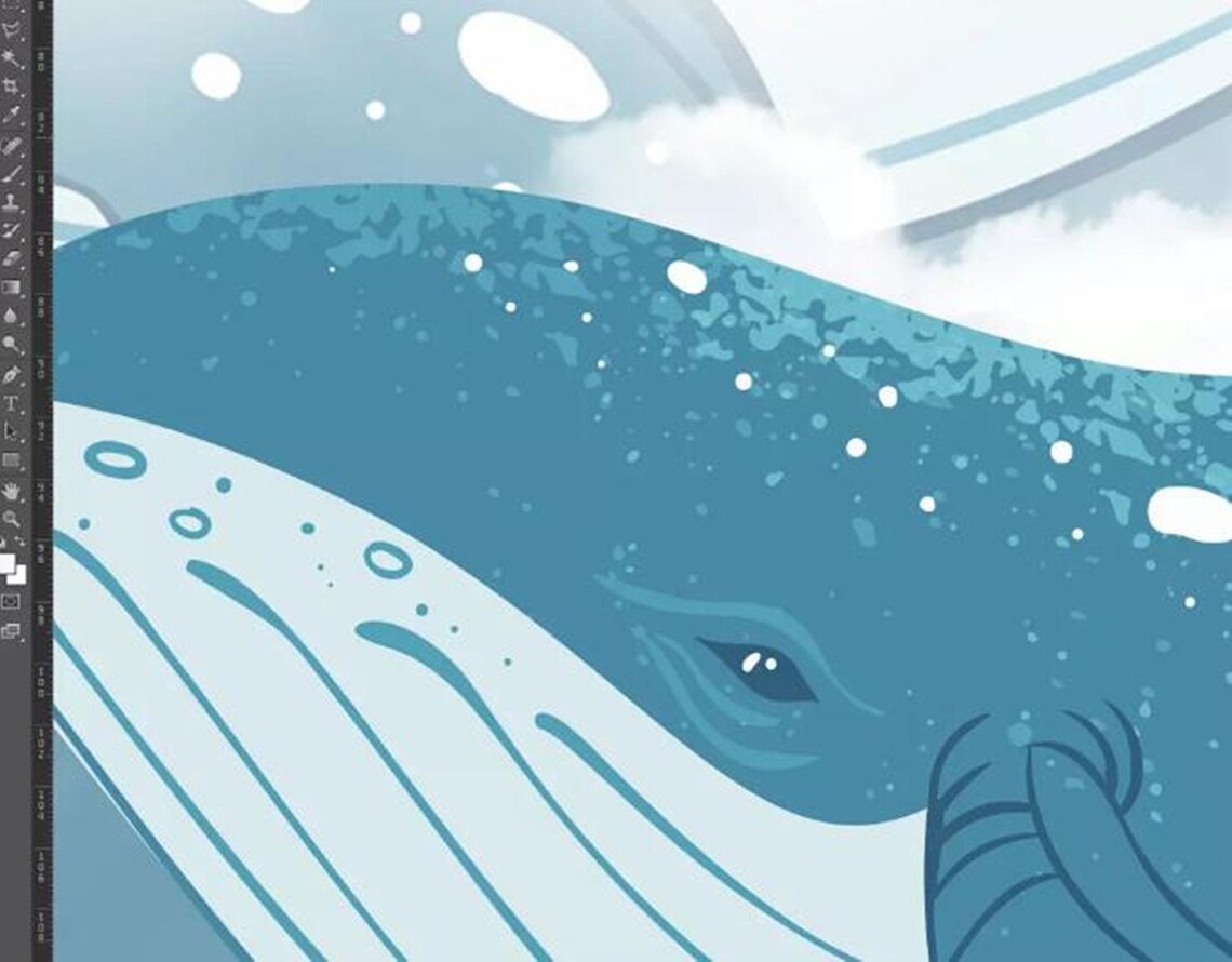 Sky Blue Sharks Wallpaper Mural: Peel and Stick Nursery Wall Decal - Etsy