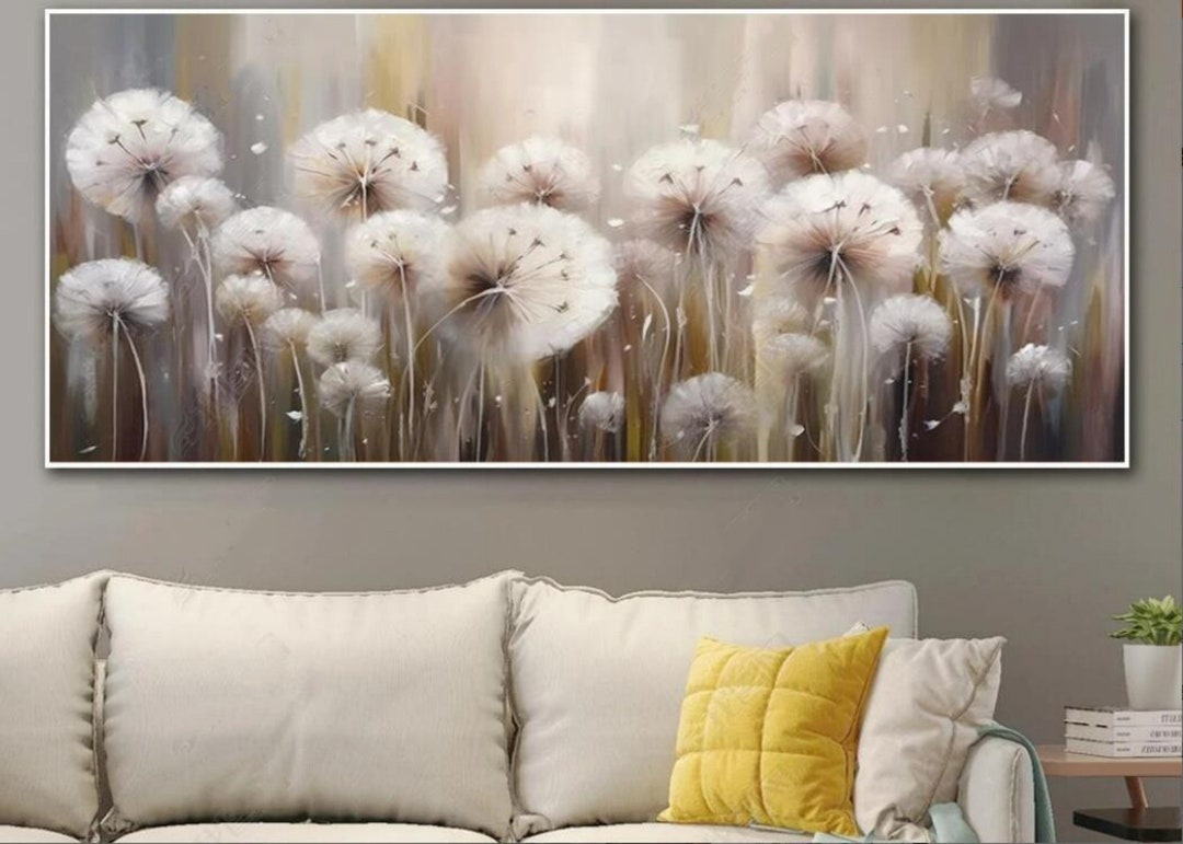 100% Handmade Oil Painting, Dandelion Oil Painting, Handmade Dandelion ...