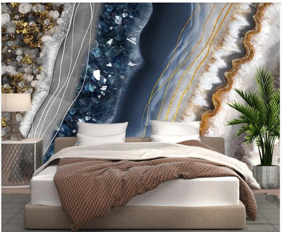 Marble Agate Murals Living Room TV Sofa Creative Art Wallpaper | Etsy