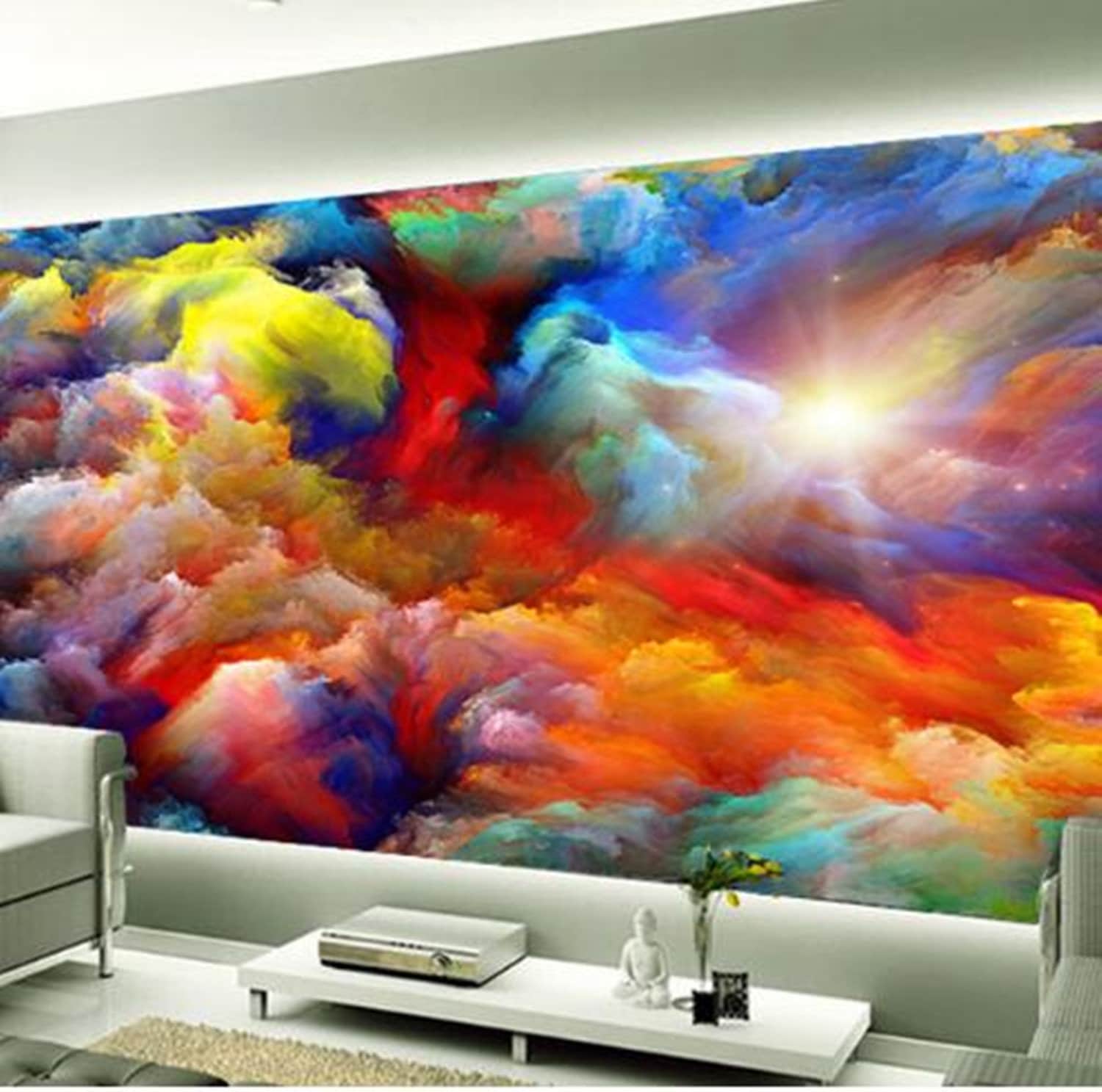High Quality Custom Wall Mural Color Clouds Abstract Art | Etsy