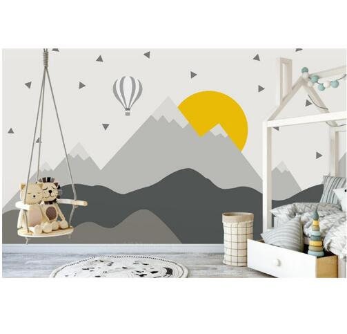 Grey and White Pattern Picture Child Wallpaper Children Wall | Etsy