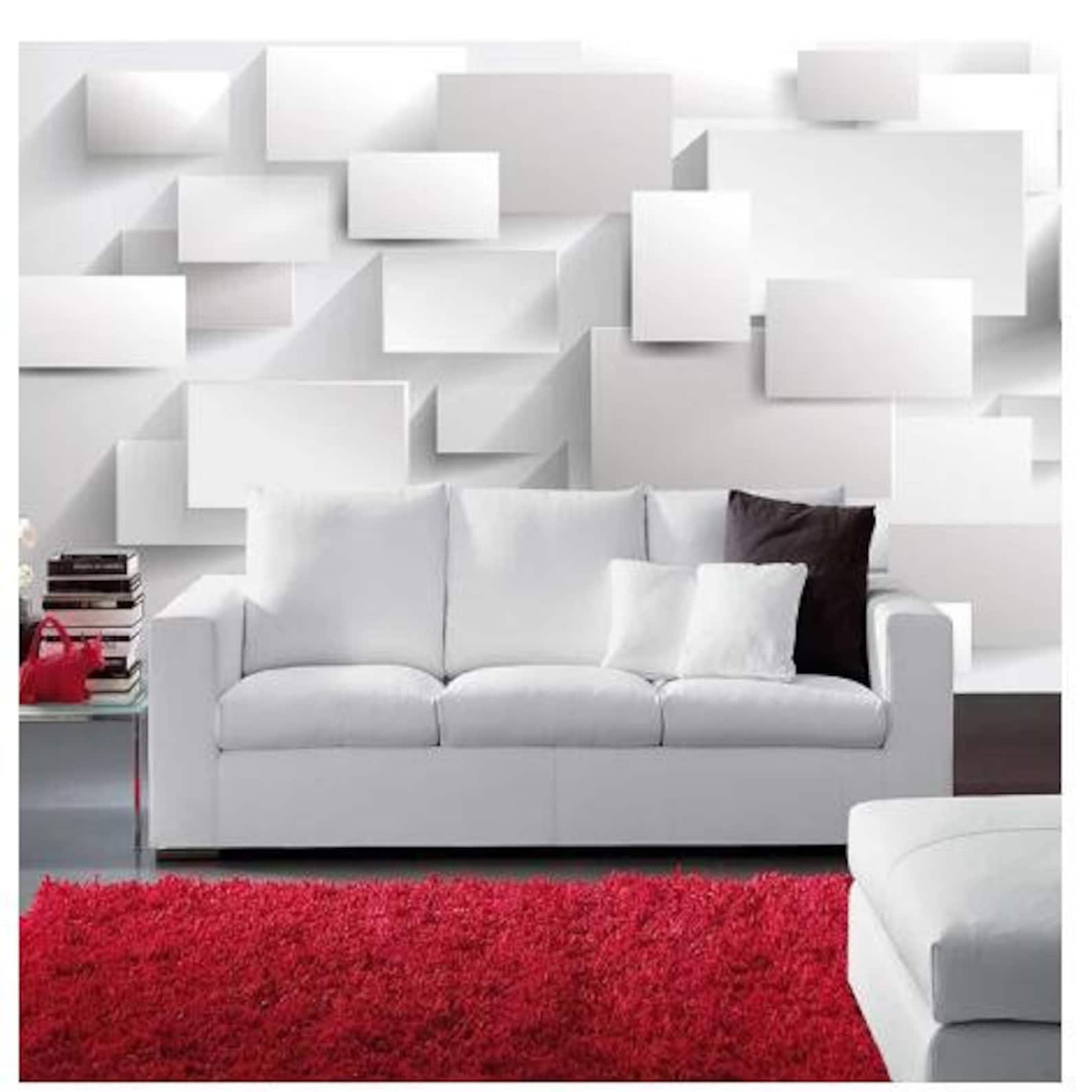 Modern Minimalist Artistic Wall Mural White Brick Photo | Etsy