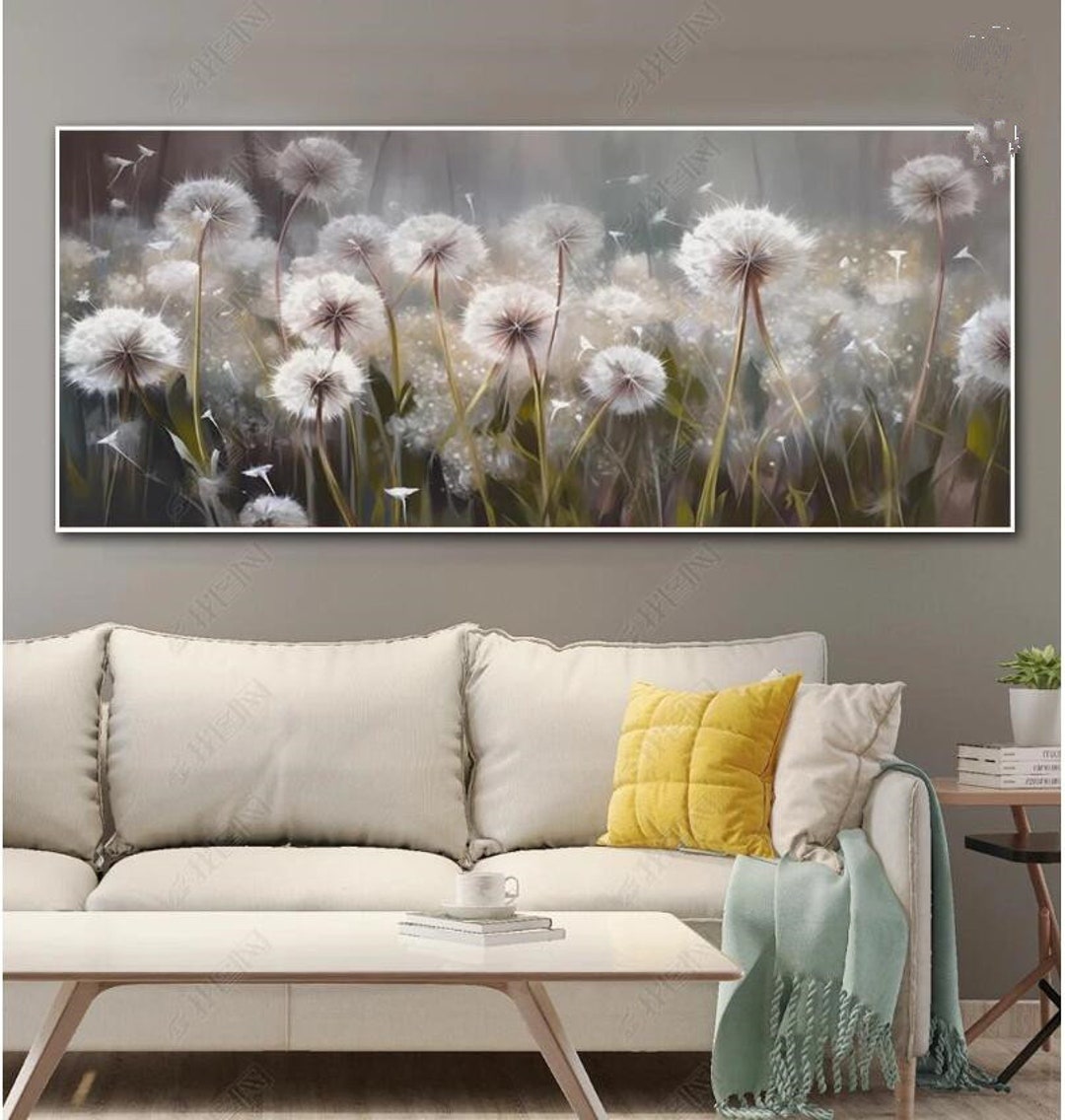 100% Handmade Oil Painting, Dandelion Oil Painting, Oil Painting ...