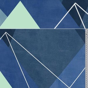 Hand Painted Blue Geometry Wallpaper Mural Colorful Triangle - Etsy