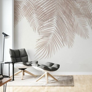 Simple Plam Leaf Wallpaper Wall Murals Wall Decor - Etsy