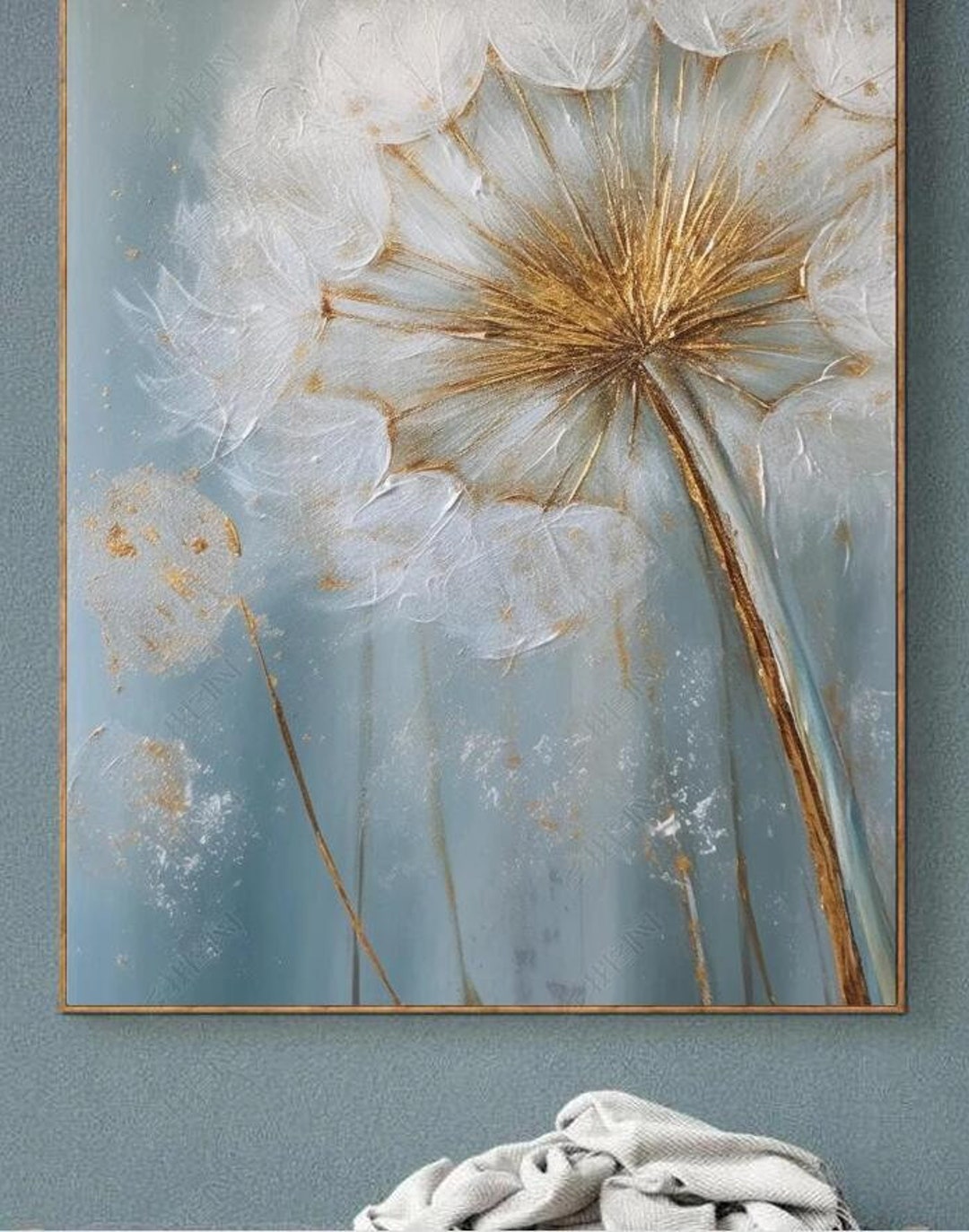 100% Handmade Oil Painting, Dandelion Oil Painting, Handmade Dandelion ...