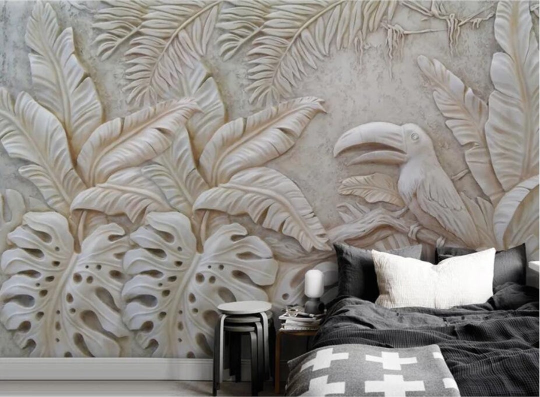 3D Embossed Toucan Tropical Wallpaper Mural Wall Paper Rolls for Living ...