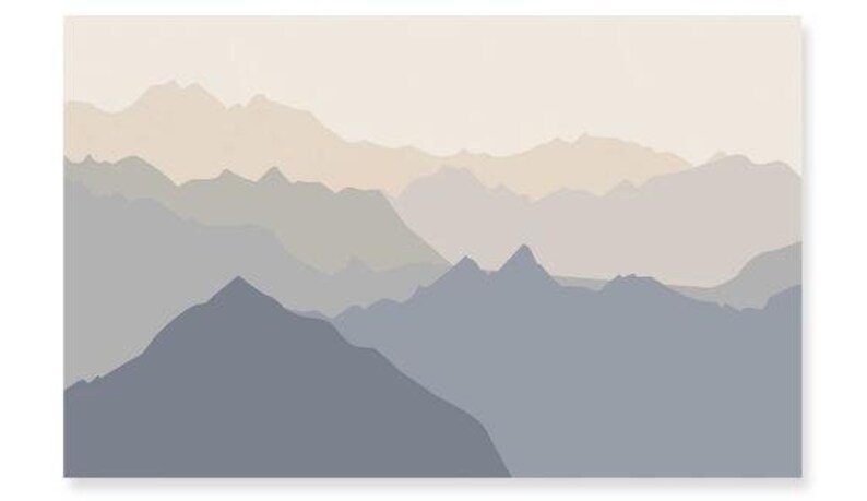 Ombre Mountains Mural Wallpaper Geometry Mountain Landscape - Etsy
