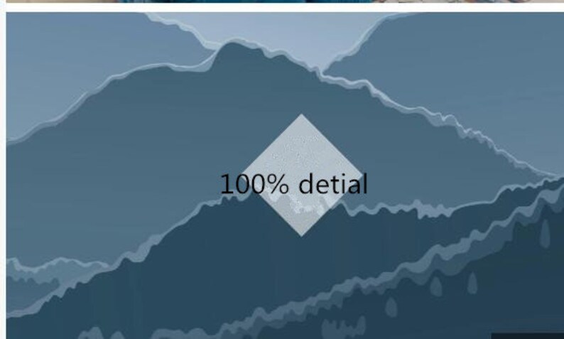 Ombre Mountains Geometry Wallpaper Handpainted Geometric | Etsy