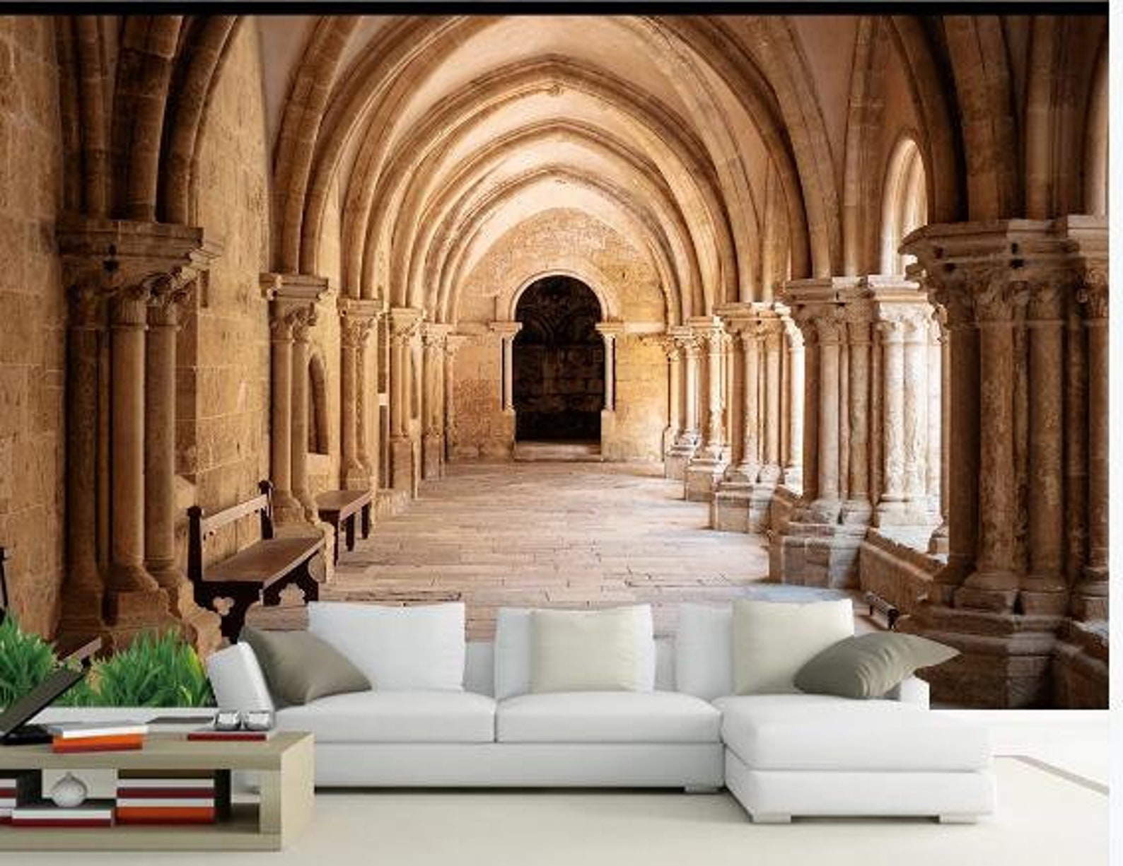 3D Embossed Vintage Arch Mural Wall Paper for Living Room - Etsy