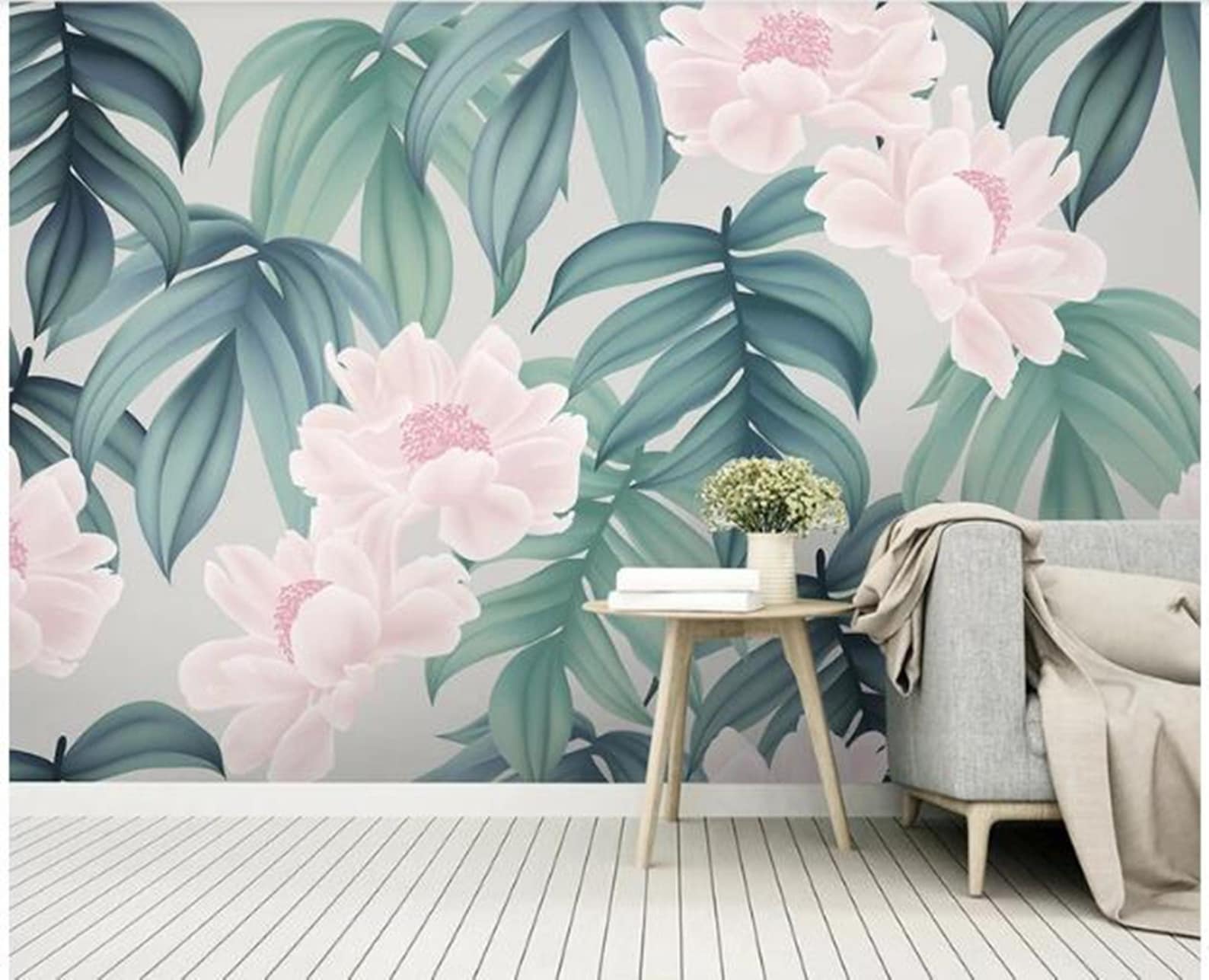 Custom Wall Mural Tropical Plants Wallpaper European Fresh | Etsy